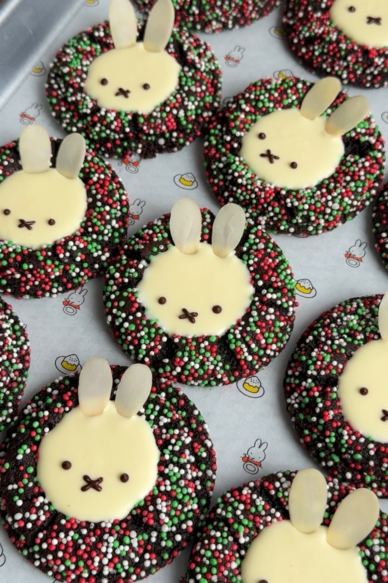 Easy Miffy Chocolate Thumbprint Cookies Recipe - EricTriesIt