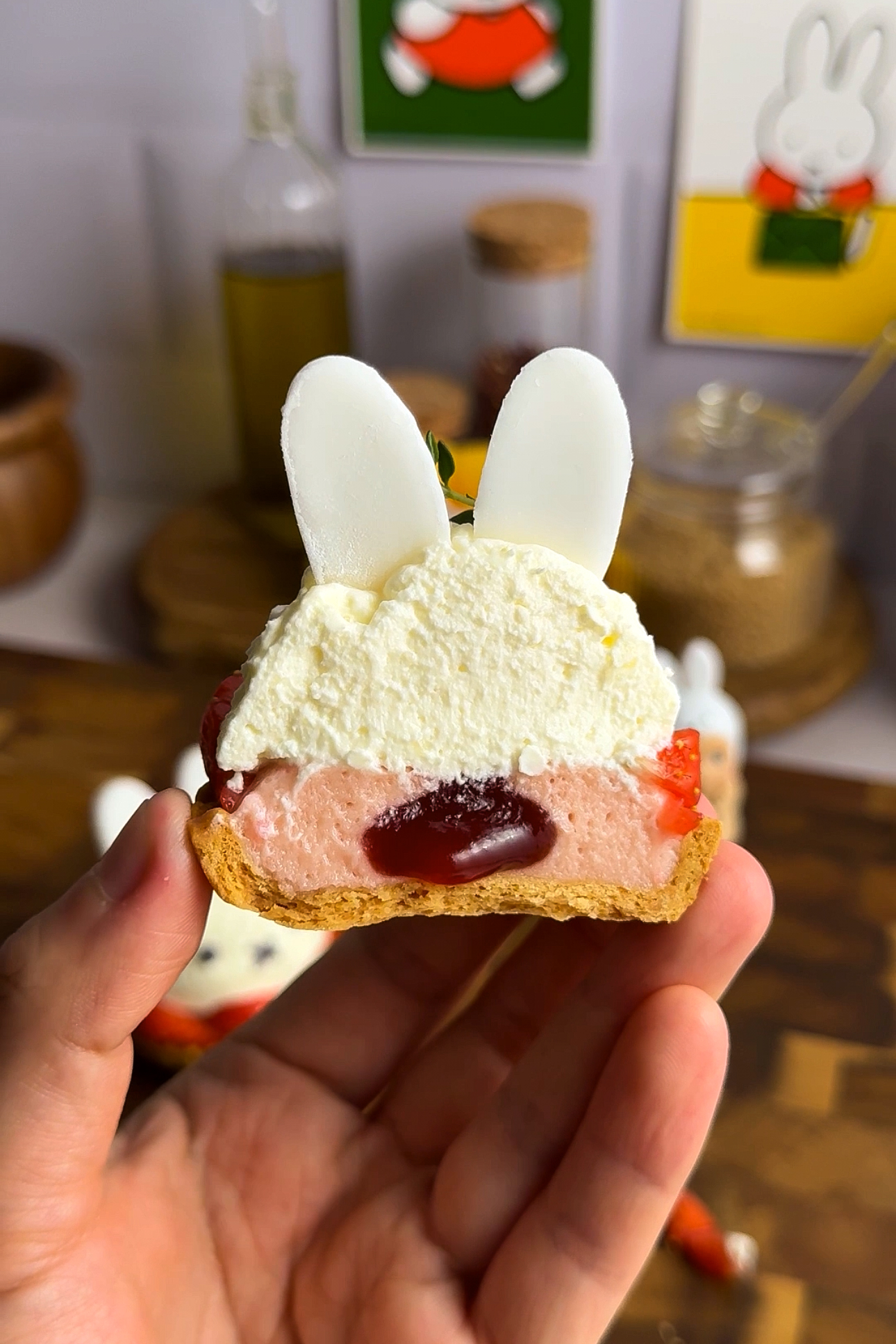 Miffy Strawberry Cheesecake Tartlets - EricTriesIt