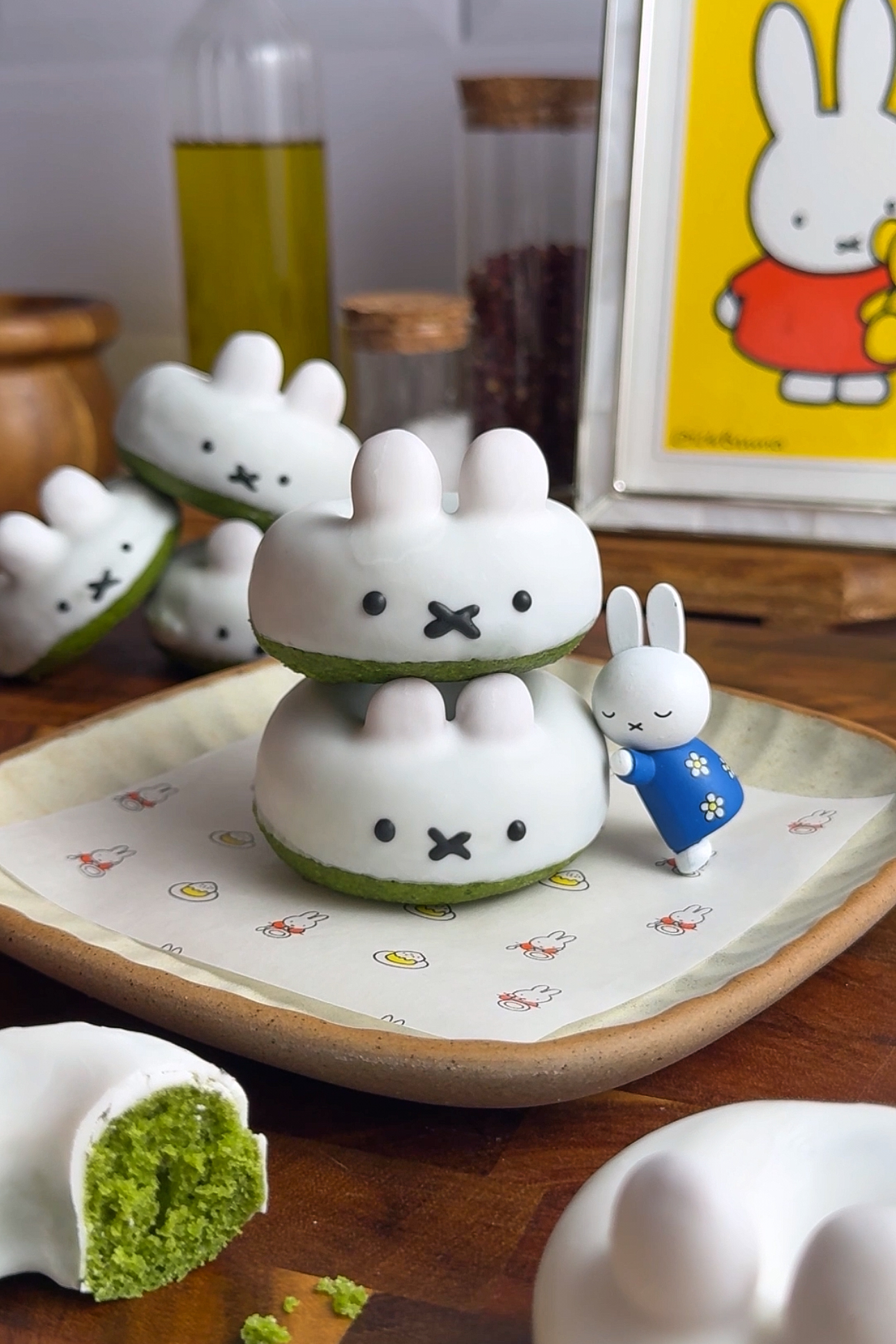 Miffy Matcha Donuts Recipe - EricTriesIt