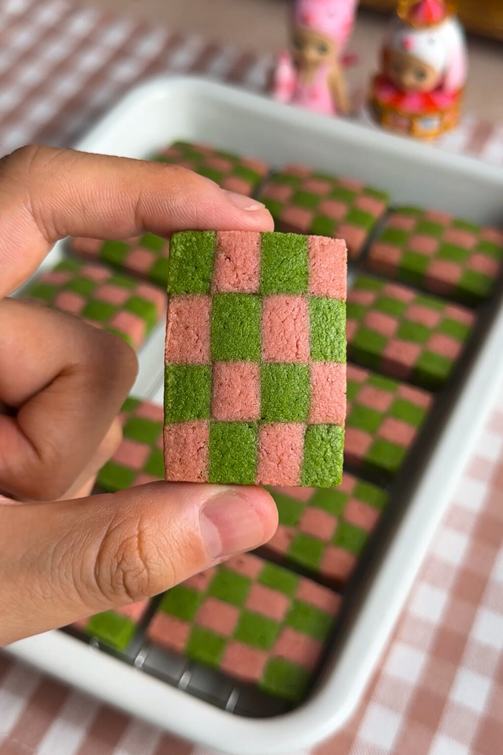 Strawberry Matcha Checkerboard Cookies - EricTriesIt